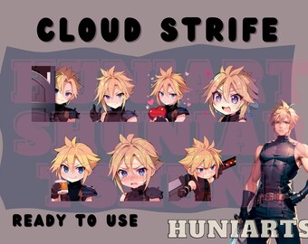 Final Fantasy 7 VII Remake Cloud Emote Set Anime Emotes, Discord/twitch ...