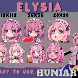 Honkai Impact 3rd - Elysia Emote Set Anime Emotes, Discord/twitch ...