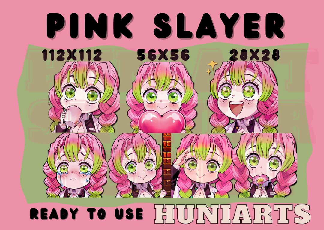 Lovely Pink Slayer Emote,waifu Girl Emote, Pink Slayer, Pink Slayer ...