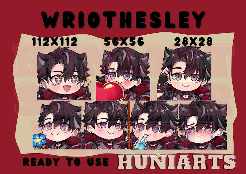 Genshin Impact Wriothesley Emotes | Handsome Boy Chibi Vtuber Discord ...