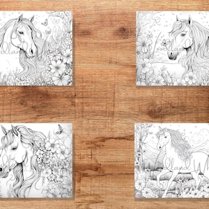 Magical Horses Coloring Pages: 22 Whimsical Designs (PDF, PNG Instant ...