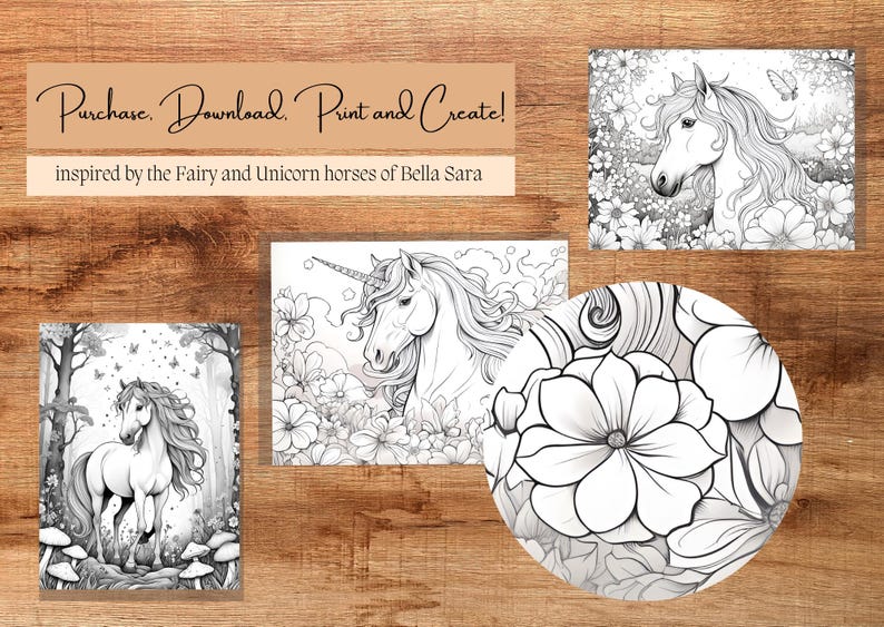 Magical Horses Coloring Pages: 22 Whimsical Designs (PDF, PNG Instant ...