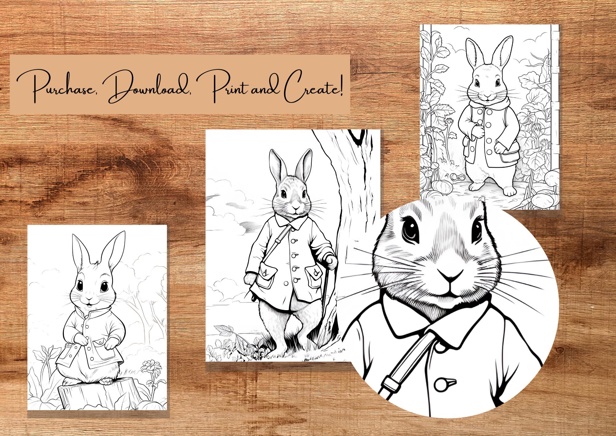 Peter Rabbit Coloring Pages 24 Printable Pages for Bunny Coloring ...