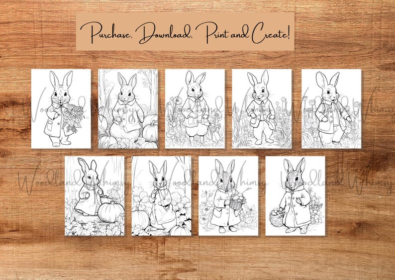 Peter Rabbit Coloring Pages 24 Printable Pages for Bunny Coloring ...