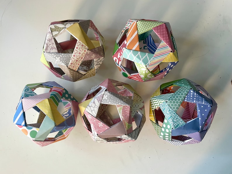 Set of 5: Modular Origami Balls Decorative Colorful - Etsy