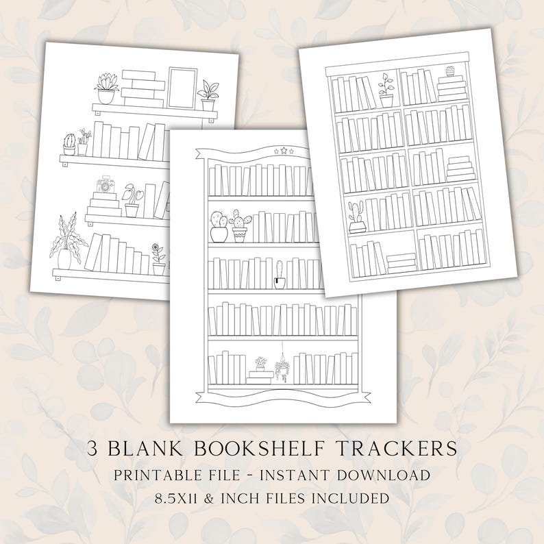 Blank Bookshelf Reading Tracker, Coloring Book Tracker Printable ...
