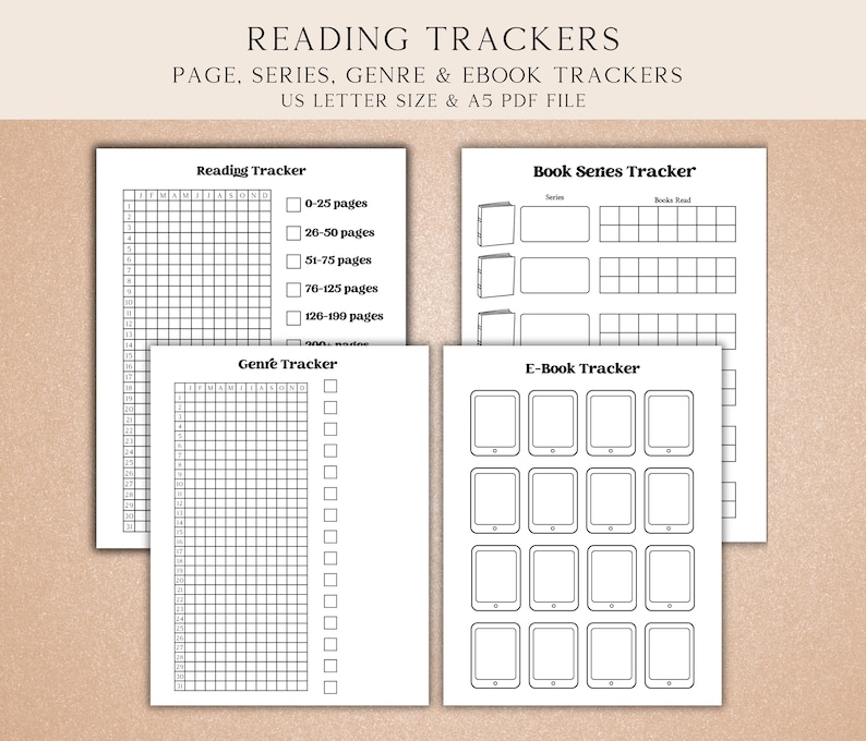Book Tracker Printables, Digital Book and Page Tracker, Series Tracker ...