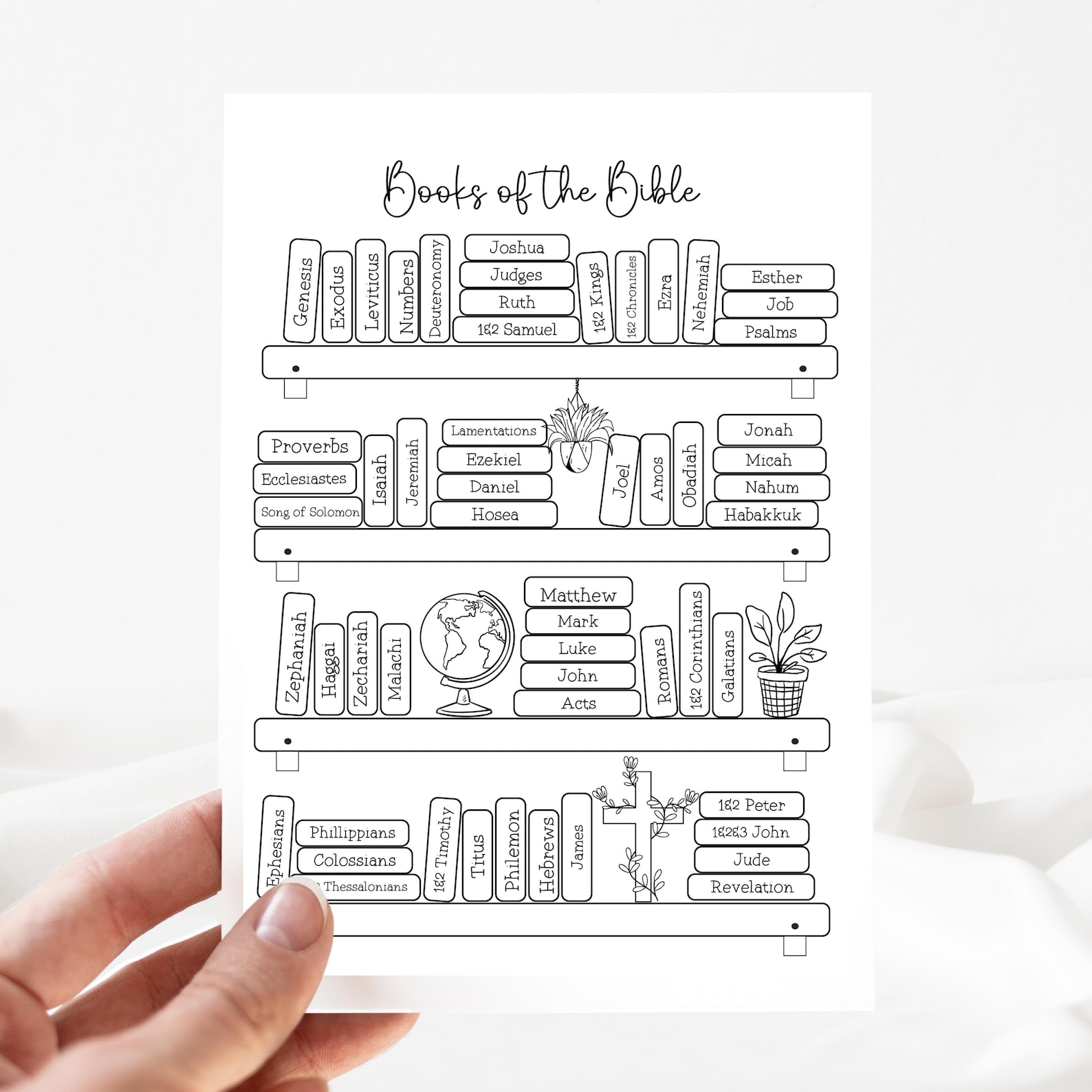 Printable Bible Book Tracker, Digital Books of the Bible Coloring ...