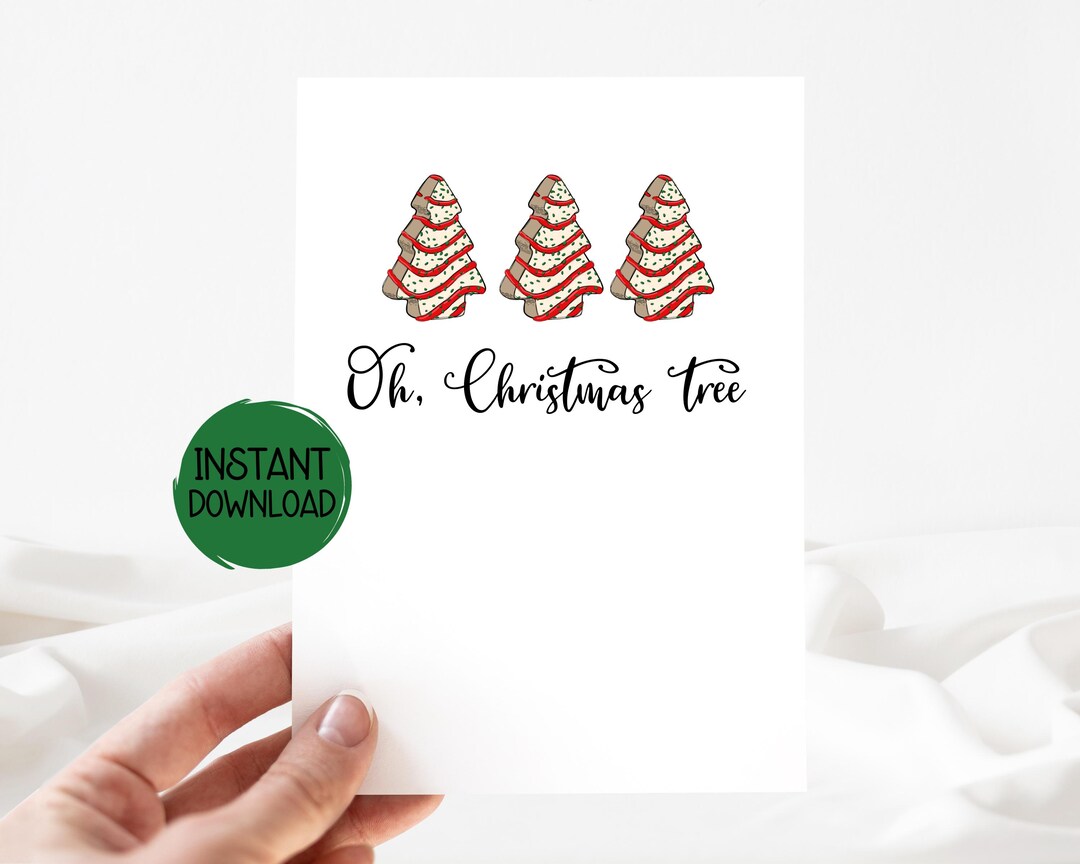 Funny Christmas Printable Card, Christmas Tree Snack Cakes Card, Funny ...