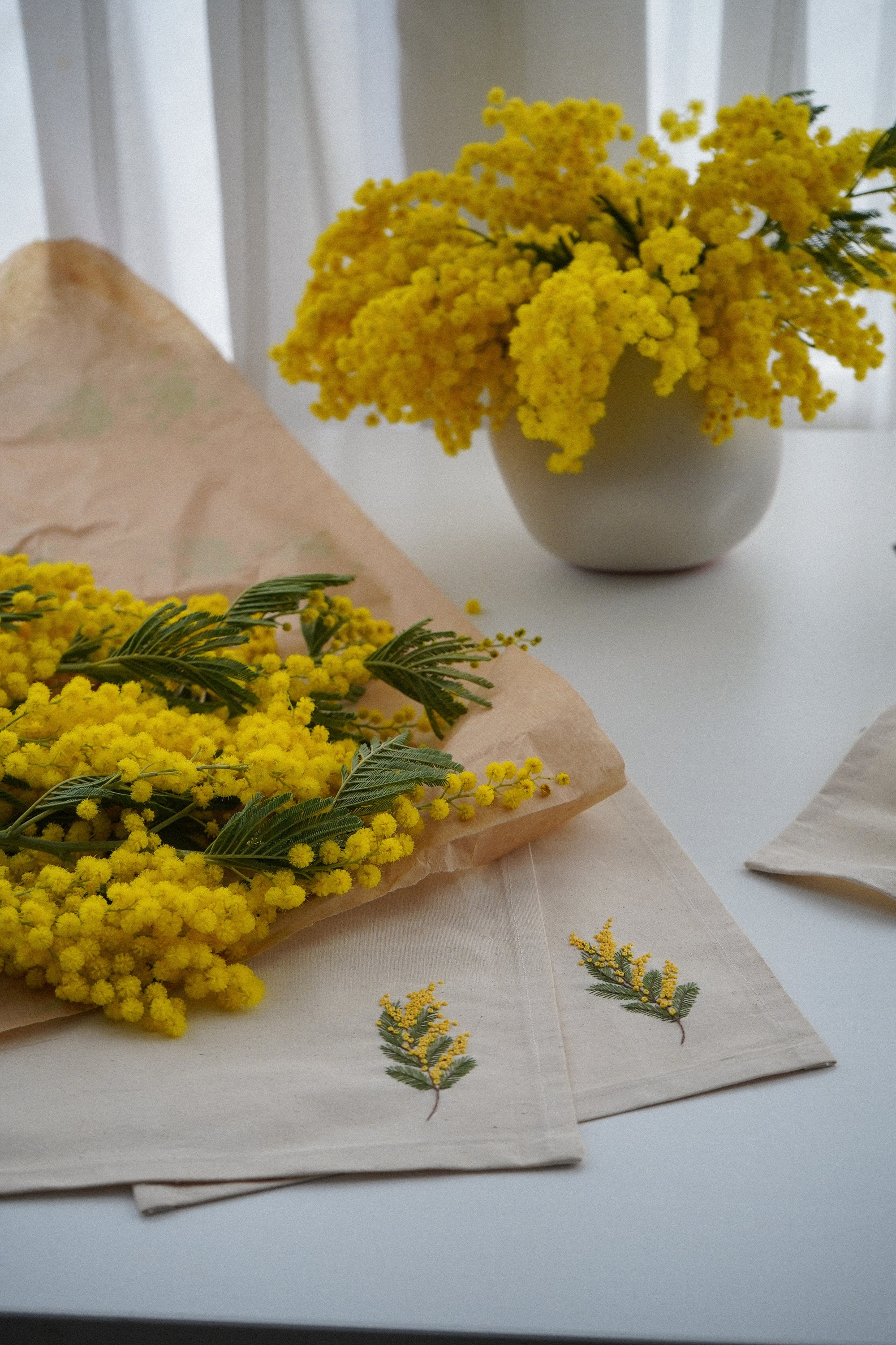Set of 4 Handmade Embroidered Table Napkins – Elegant Dining Linens ...