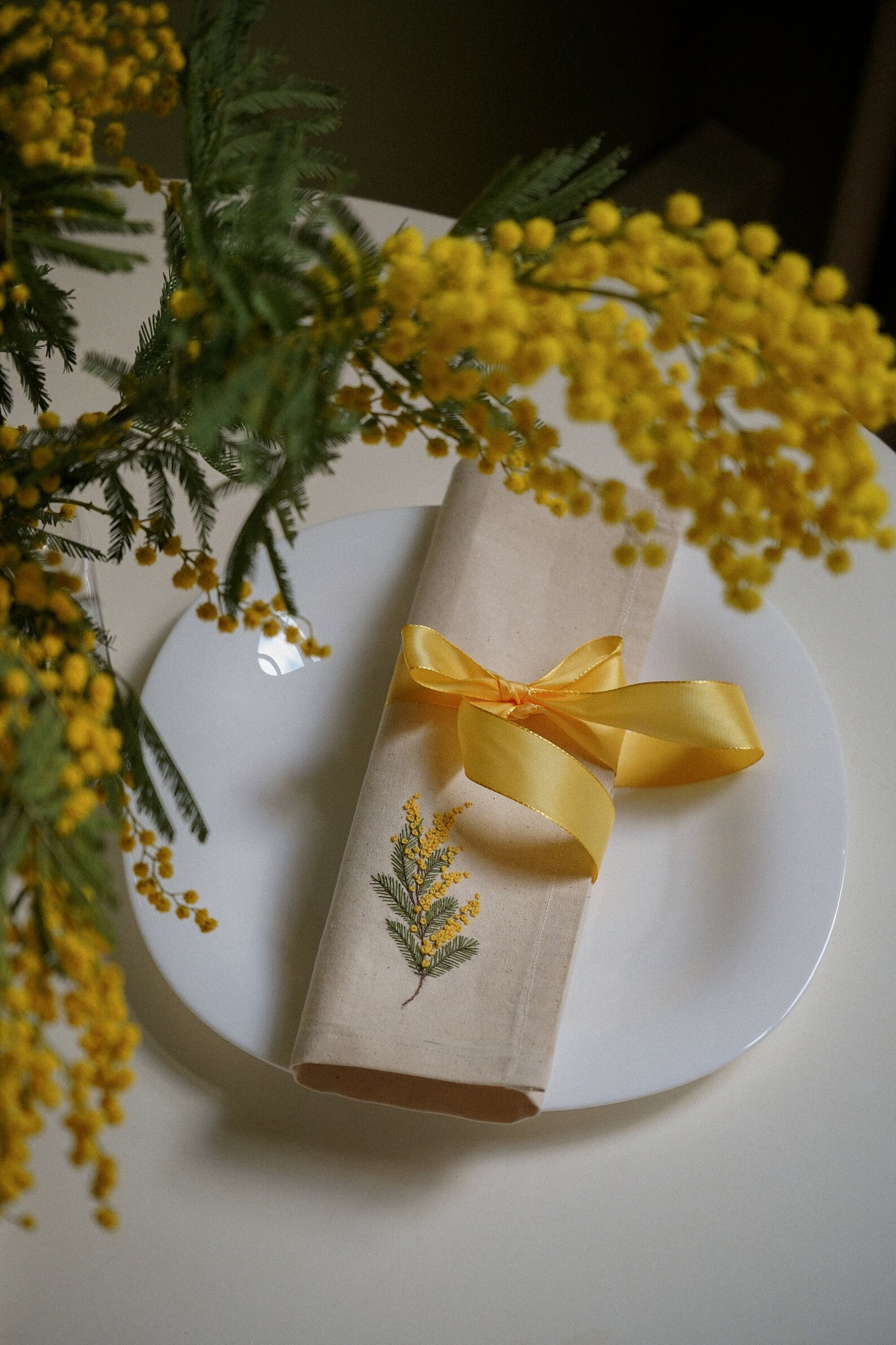 Set of 4 Handmade Embroidered Table Napkins – Elegant Dining Linens ...