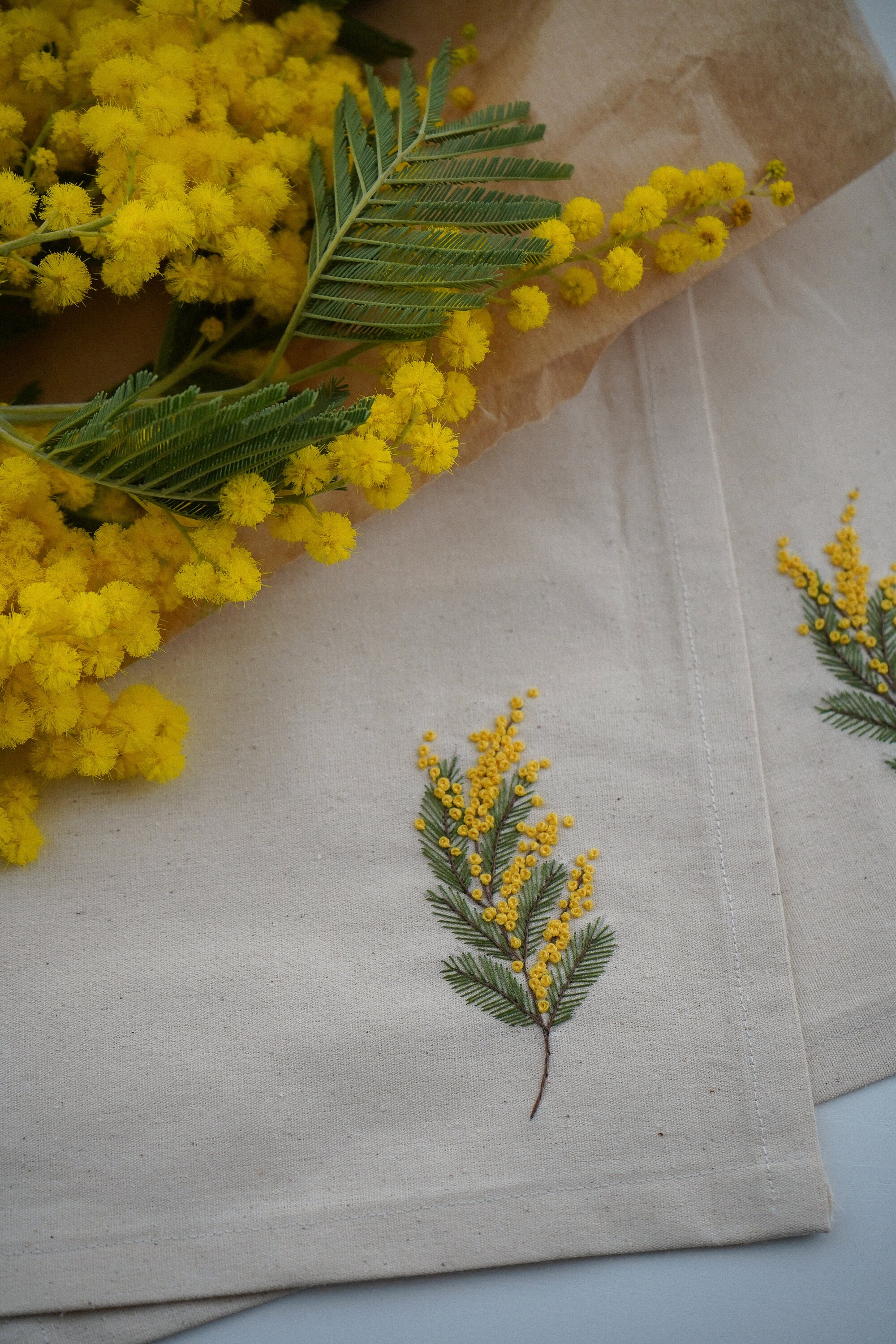 Set of 4 Handmade Embroidered Table Napkins – Elegant Dining Linens ...