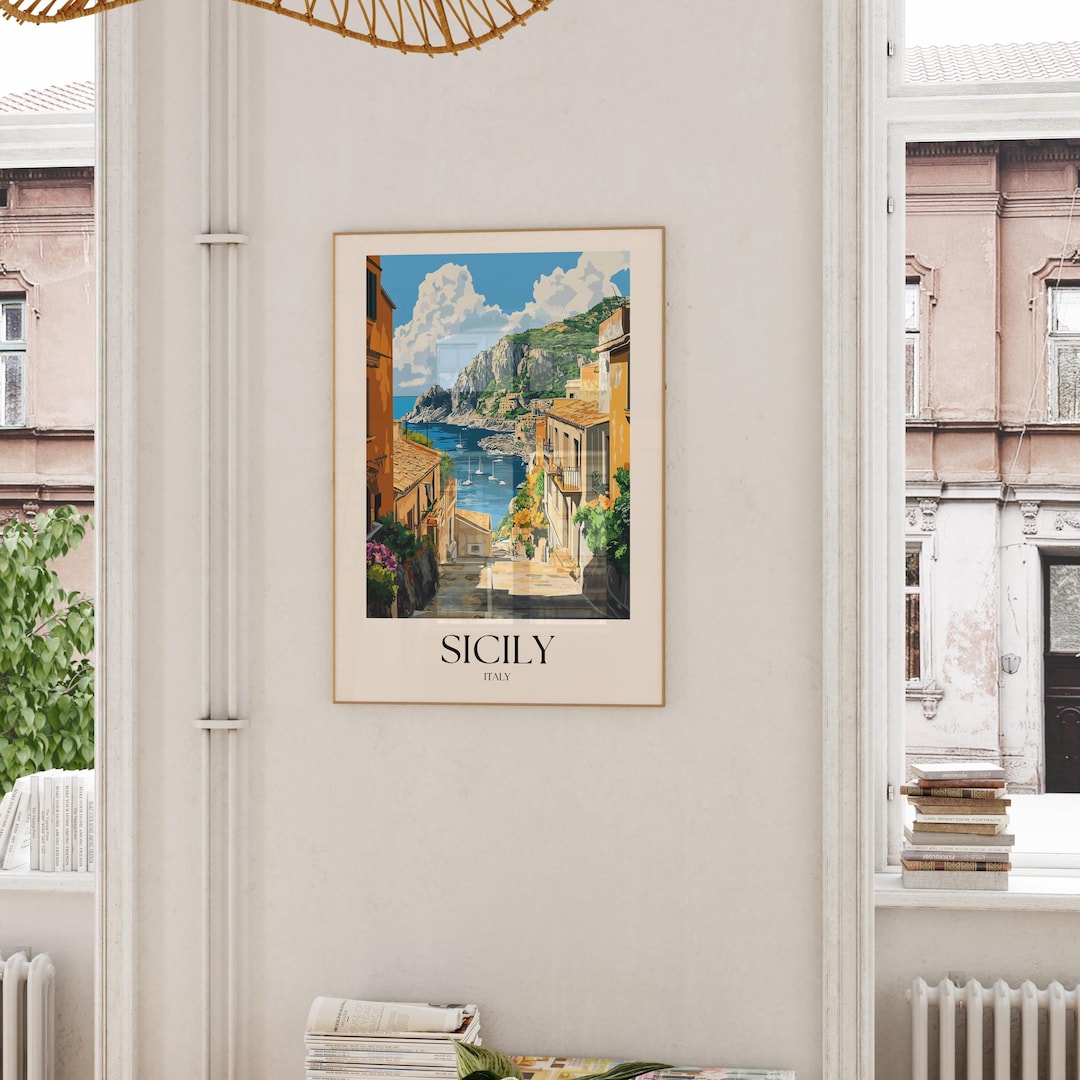 Sicily Poster, Sicily Travel Print, Italy Wall Art, Italian Travel ...