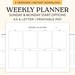 Weekly Planner Printable Landscape, Horizontal Weekly Schedule, Week at ...