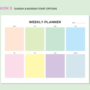 Weekly Planner Printable Landscape, Horizontal Weekly Schedule, Week at ...
