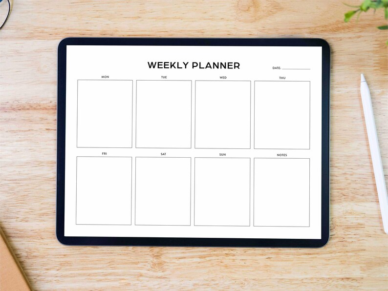 Weekly Planner Printable Landscape, Horizontal Weekly Schedule, Week at ...