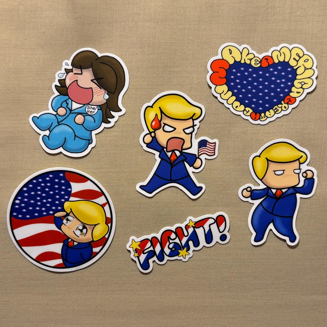 Donald Trump 2024 Cute Vinyl Stickers Decal, Waterproof Water Bottle ...