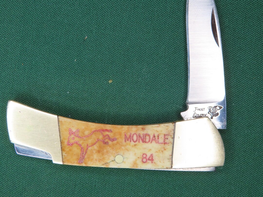 COMMEMORATIVE Walter Mondale 1984 Presidential Campaign Knife, SS Blade ...