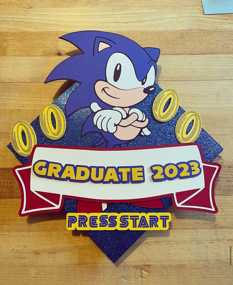 Sonic the Hedgehog Graduation Cap Topper - Etsy