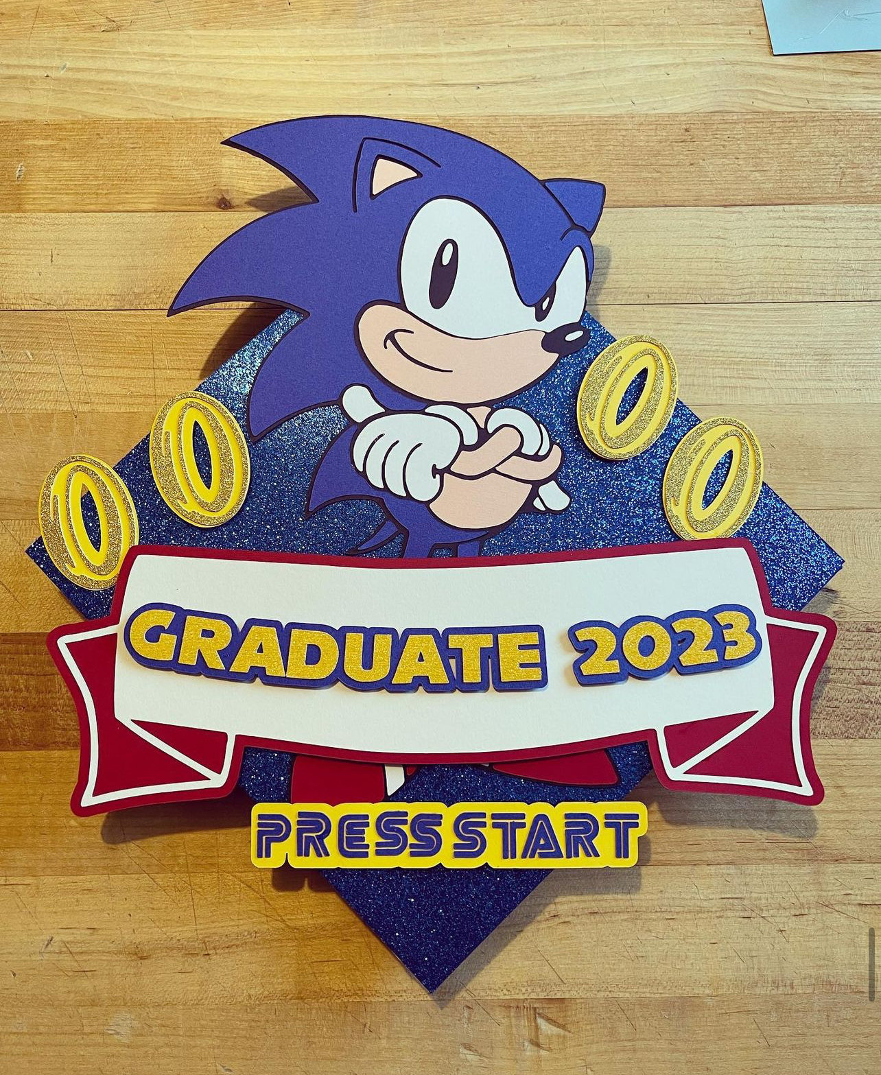 Sonic the Hedgehog Graduation Cap Topper - Etsy