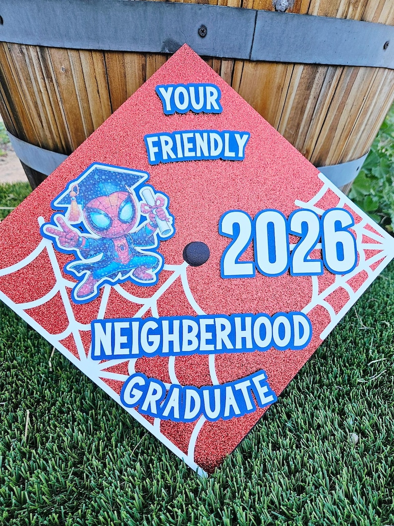 Spider-man Inspired Graduation Cap Topper - Etsy