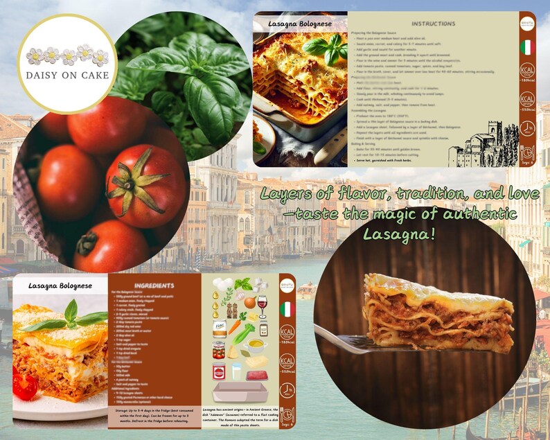 Lasagna Bolognese Recipe | Classic Italian Pasta Dish Digital Download ...