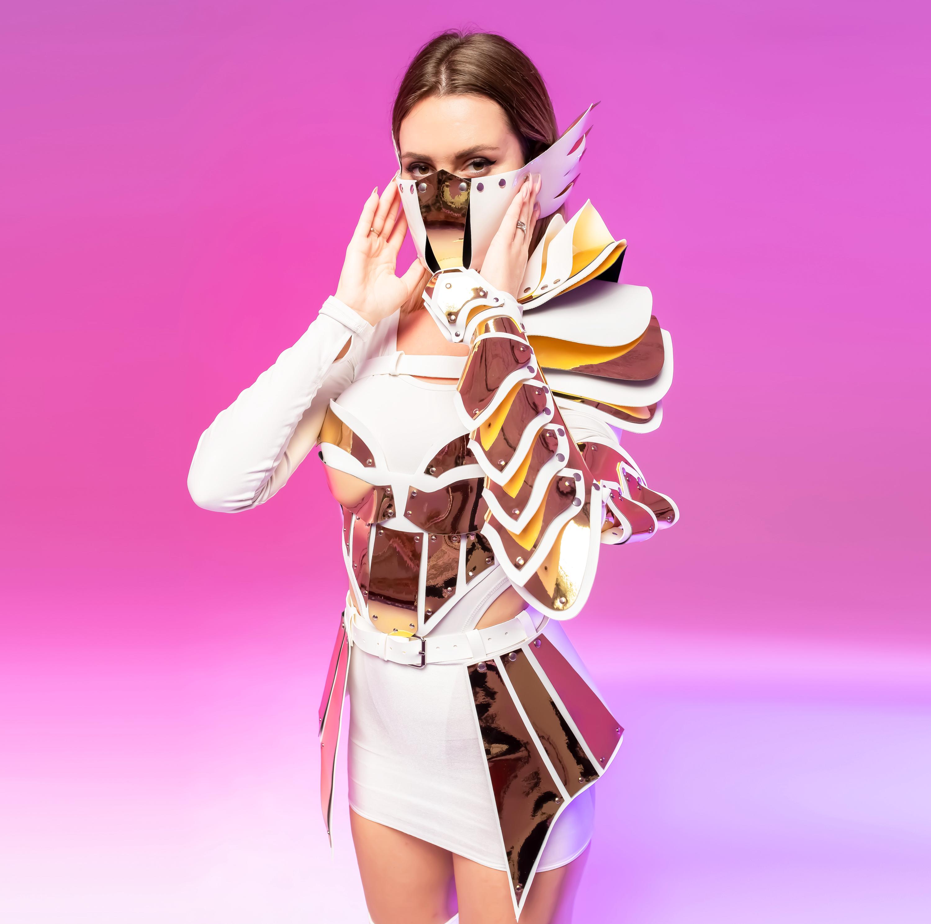 Futuristic Festival Outfit for Burning Man - Shoulder Top Skirt ...