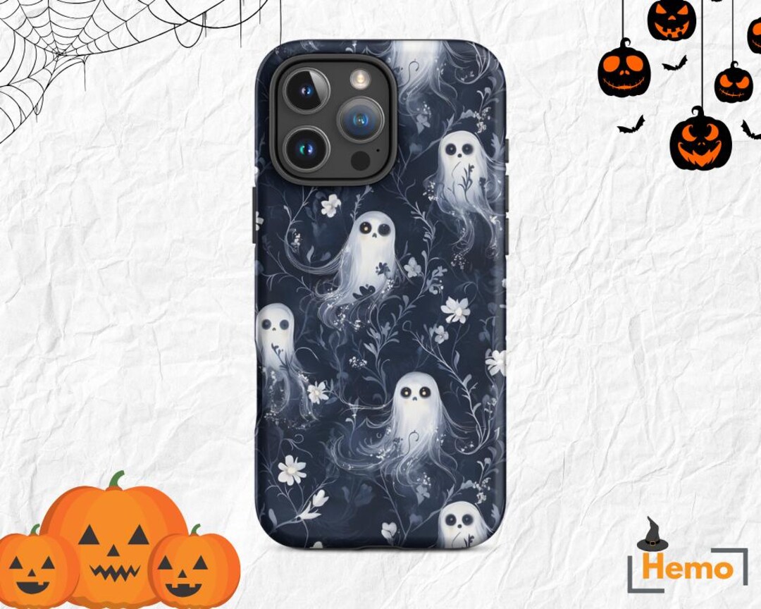 Cute Halloween 3D Ghost Phone Case | Floral Aesthetics Design | iPhone ...