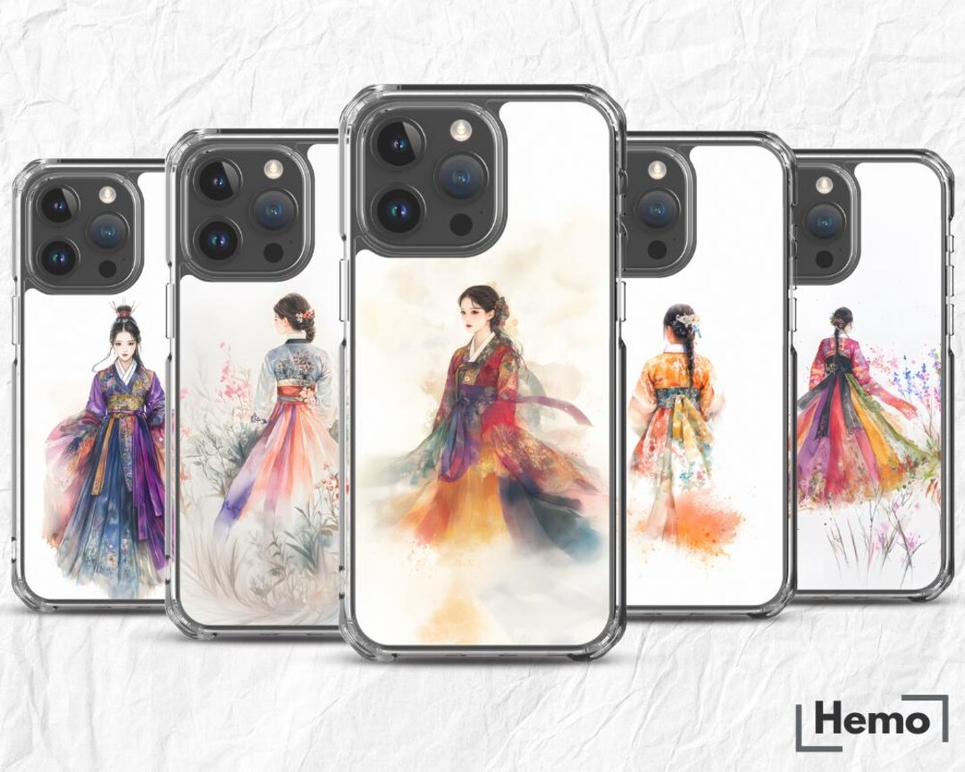 Watercolor Hanbok Girl iPhone Case: Korean Attire, Wireless Charging - Etsy