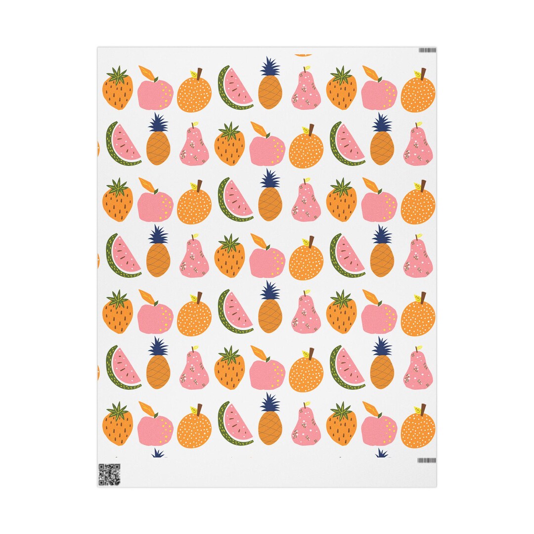 Funky Fruit Wrapping Paper Roll, Colorful Gift Wrap for All Occasions ...