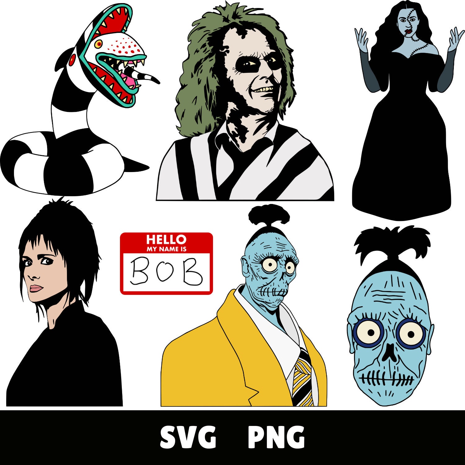 Beetlejuice 2024 Movie Character Bundle SVG PNG, Halloween Cricut Cut ...