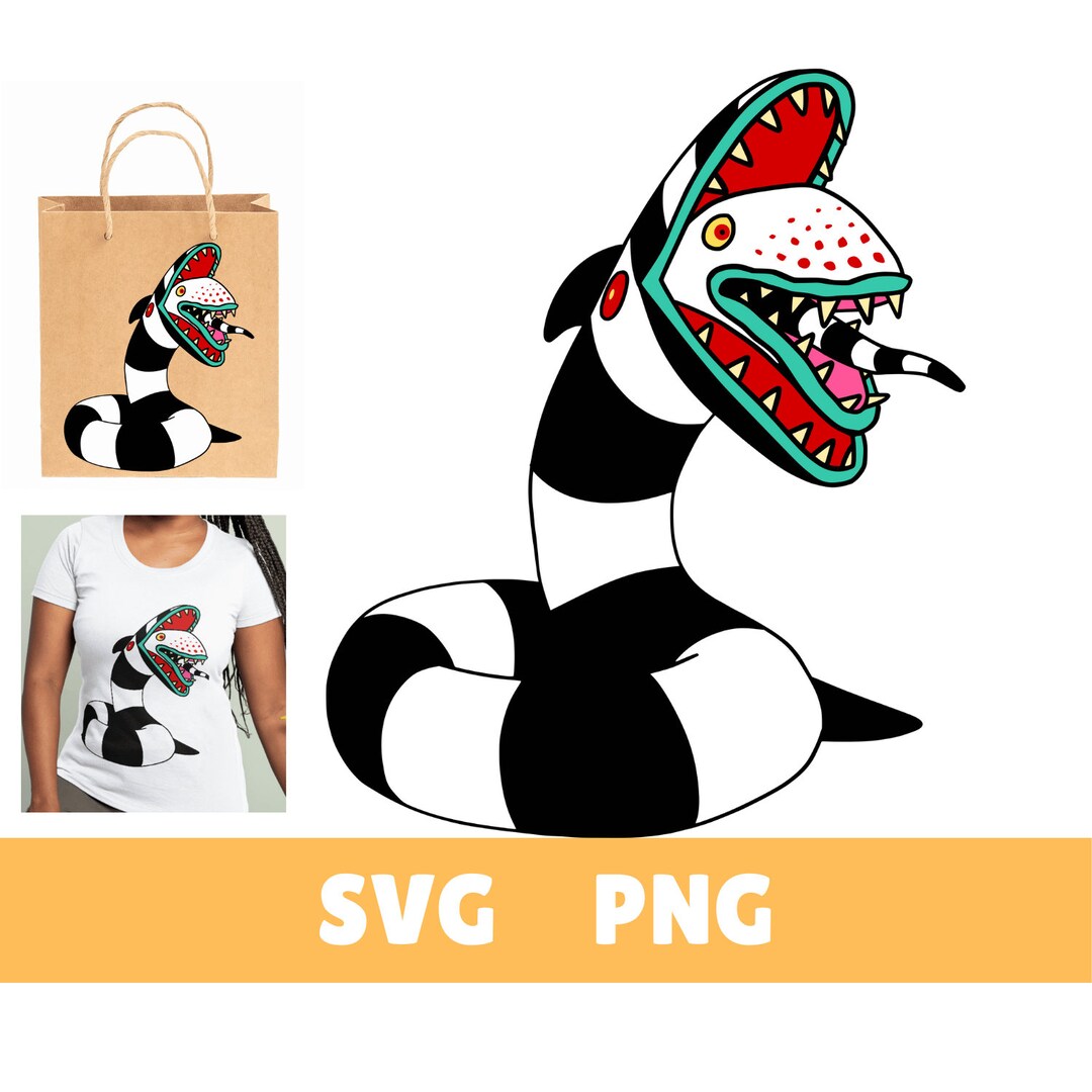 Beetlejuice Sandworm SVG PNG, Halloween Cricut Cut Files for Goody Bag ...