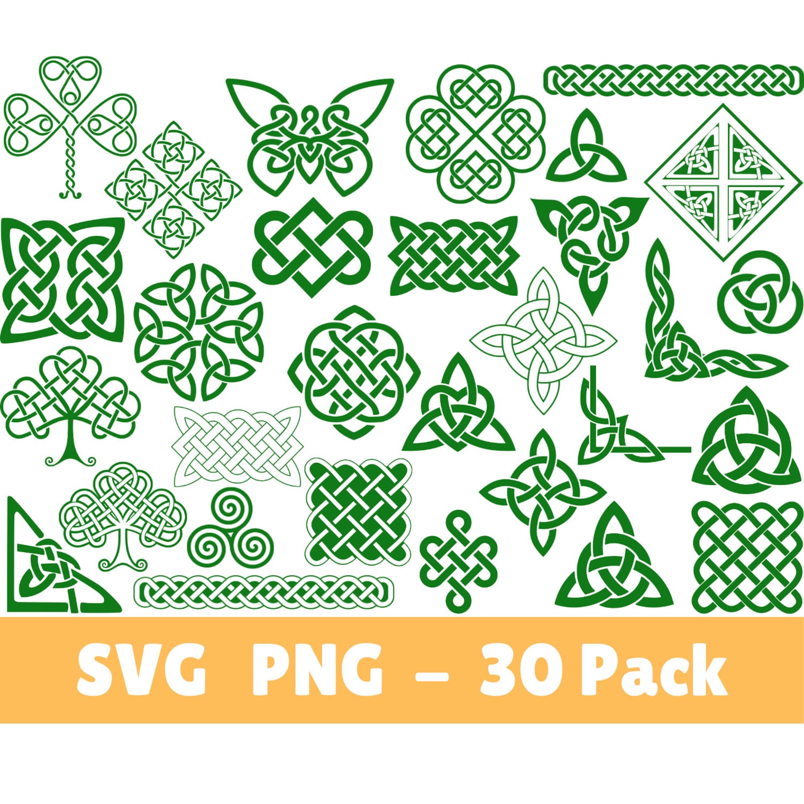Celtic Knots Bundle SVG PNG, Irish Designs Cricut Cut File for Stickers ...