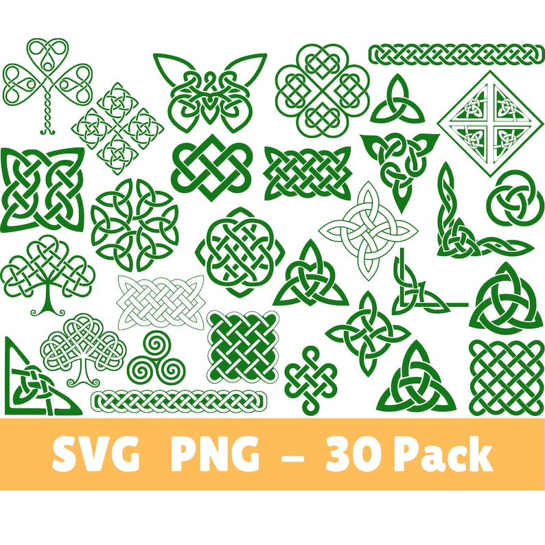 Celtic Knots Bundle SVG PNG, Irish Designs Cricut Cut File for Stickers ...