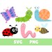 Cute Bugs, SVG PNG, Butterfly Caterpillar Worm Bee Snail Ladybug ...