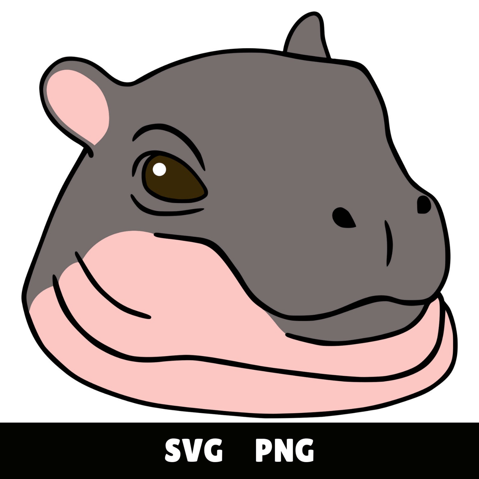 Moo Deng Hippo SVG PNG, Cricut Cut File Craft, Decor Tote Bag T-shirt ...