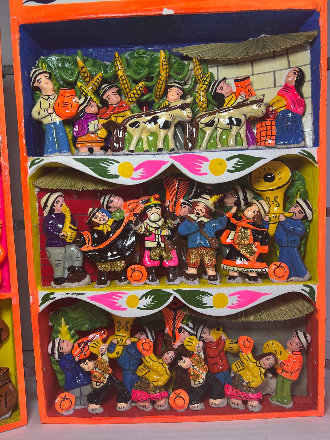 Nativity and Musicians Peruvian Retablo Colorful Miniature Handmade - Etsy