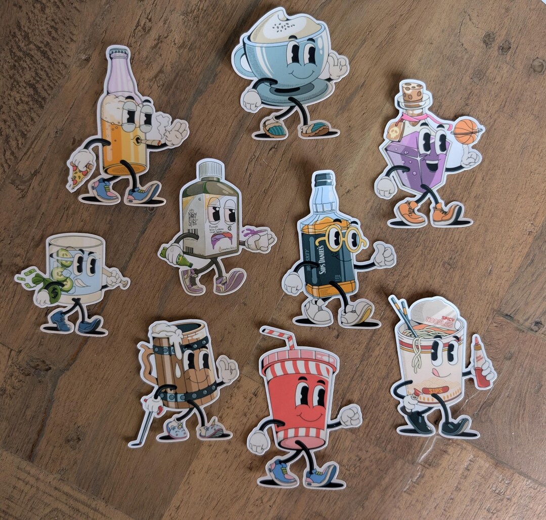 SIPS Cartoon Sticker Pack 1 - Etsy