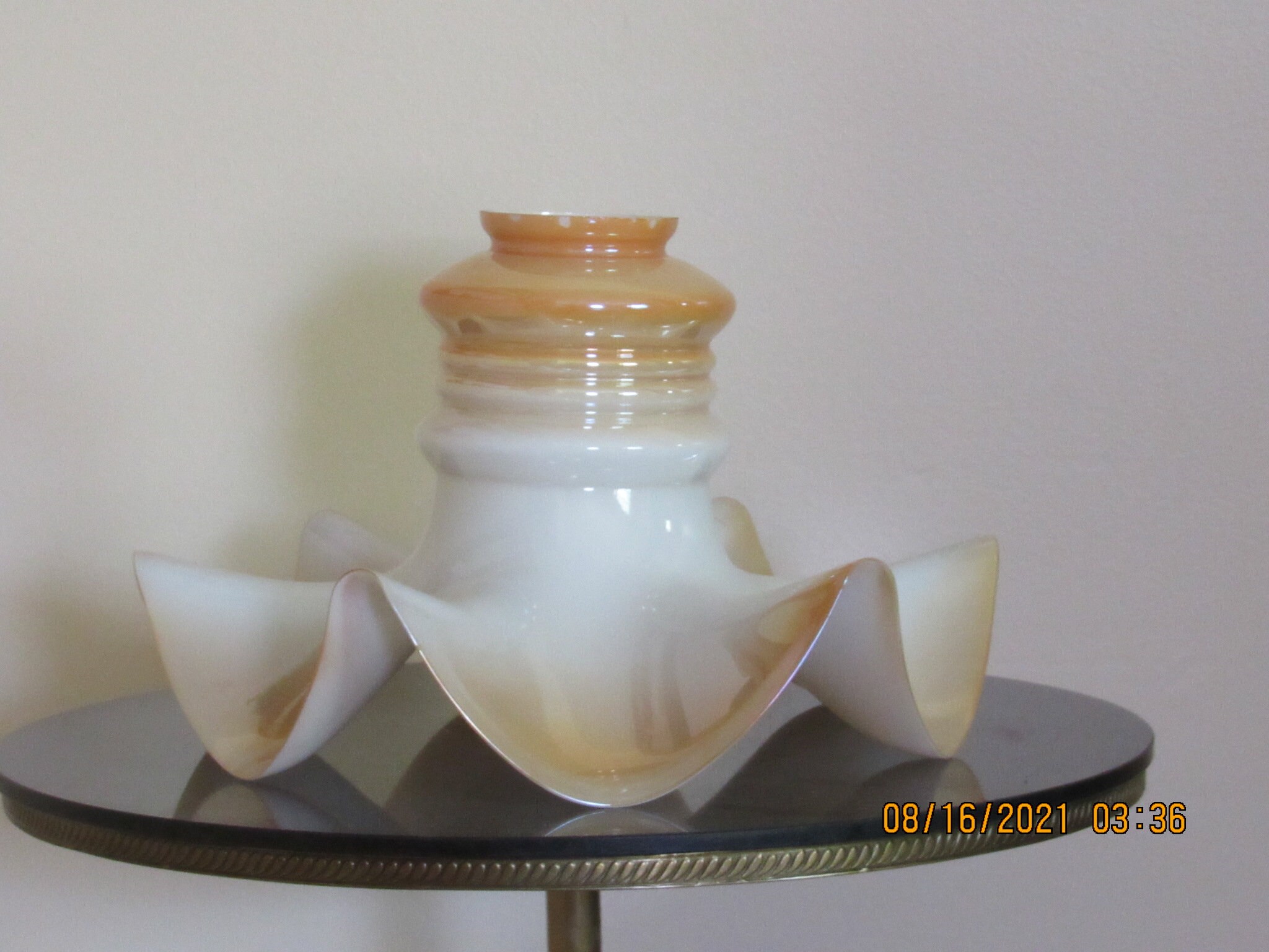 Vintage Large Glass Ruffle Shade Lamp Ceiling - Etsy