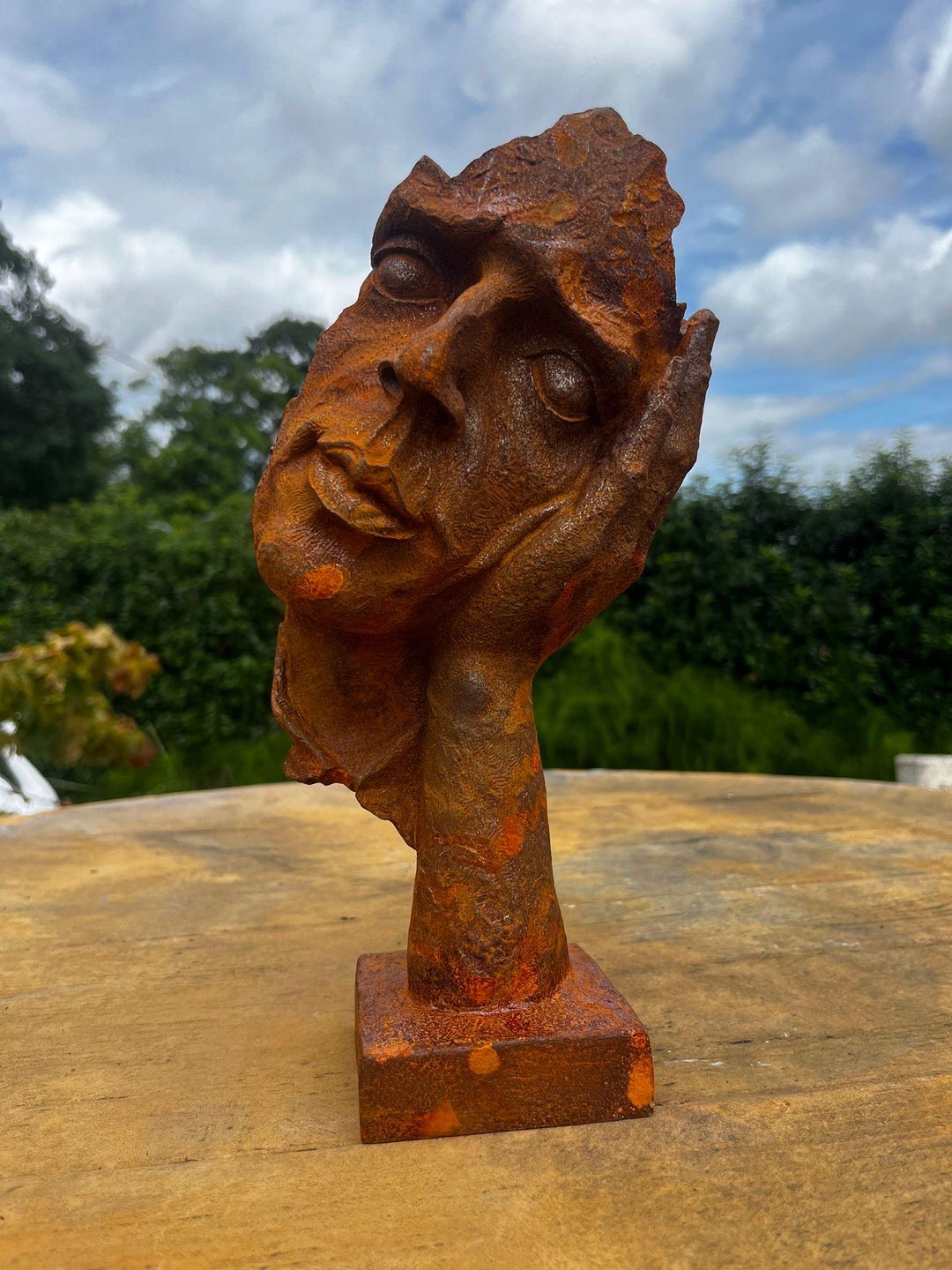 Cast Iron Hear No Evil Sculpture - Indoor and Outdoor Decoration ...