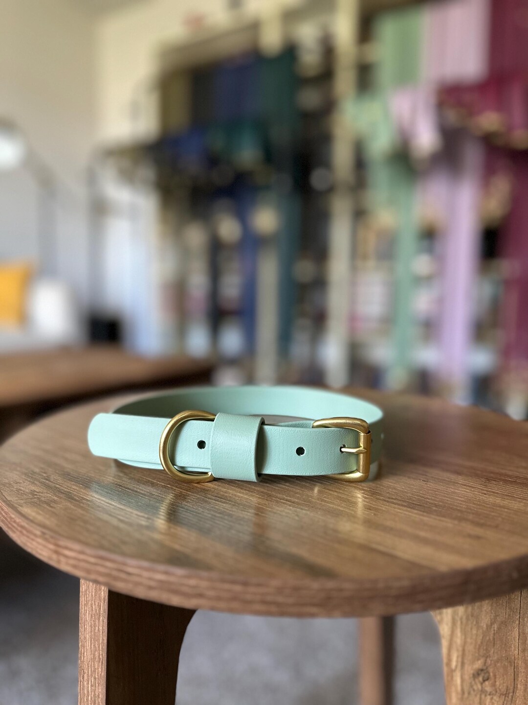 Sage Green Biothane Dog Collar, Solid Brass, Waterproof - Etsy