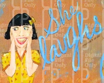Poster Digital Download She Laughs 18x24 Proverbs 31:25 Women's Ladies ...