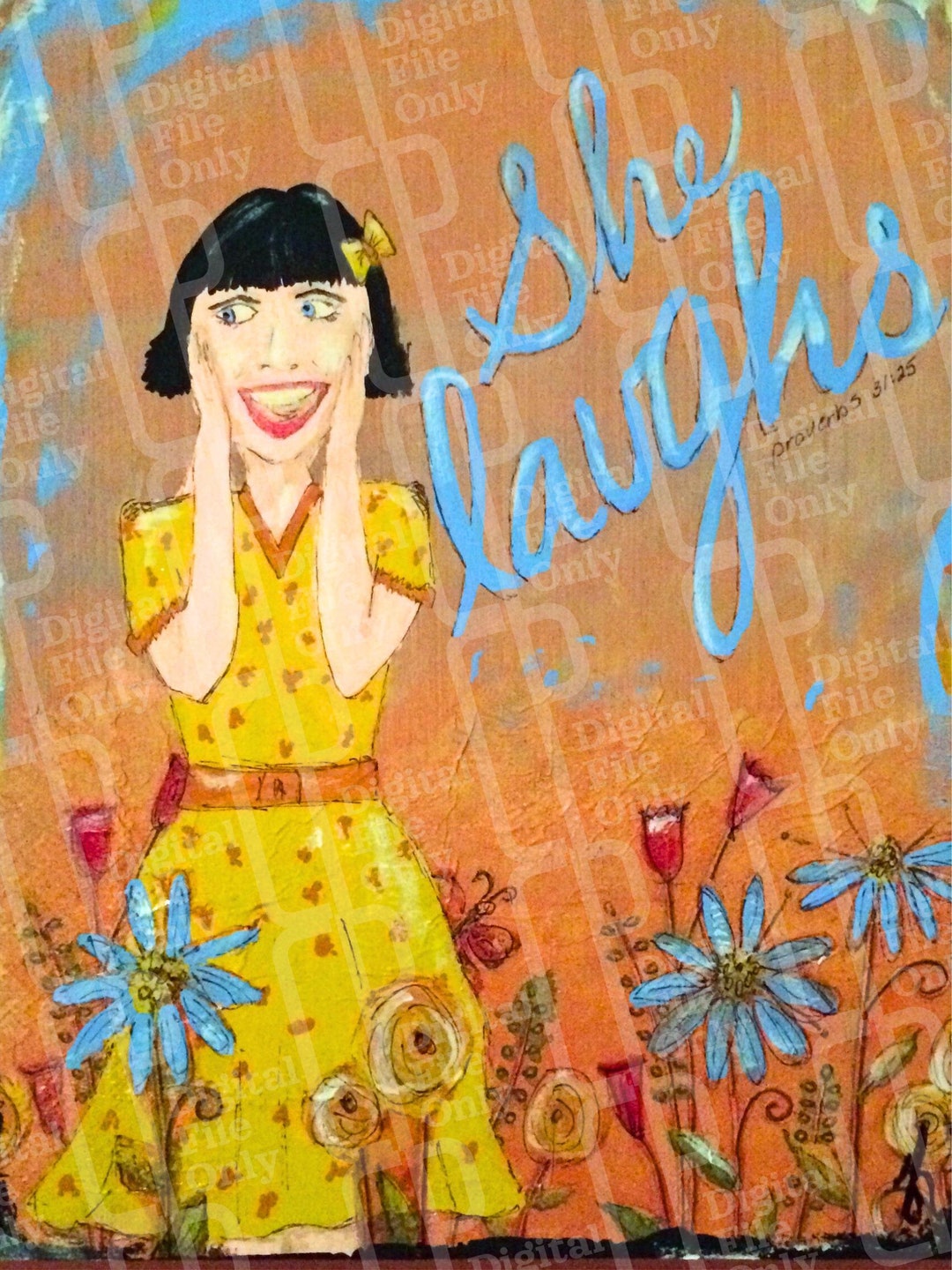 Poster Digital Download She Laughs 18x24 Proverbs 31:25 Women's Ladies ...