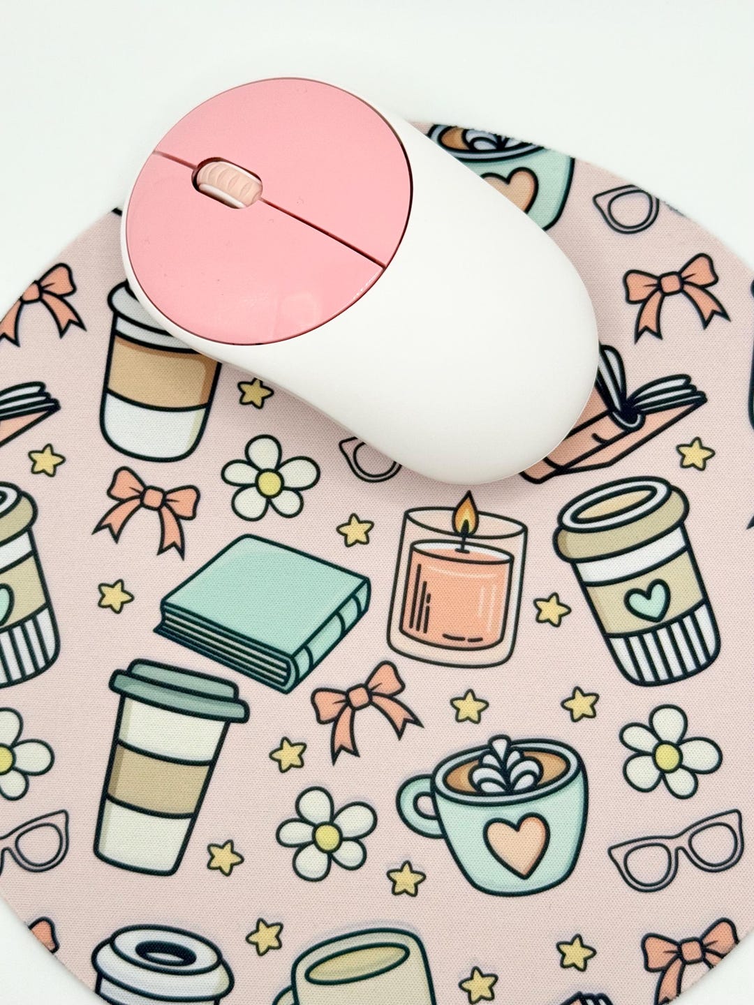 Girly Books & Coffee Mouse Pad - Etsy