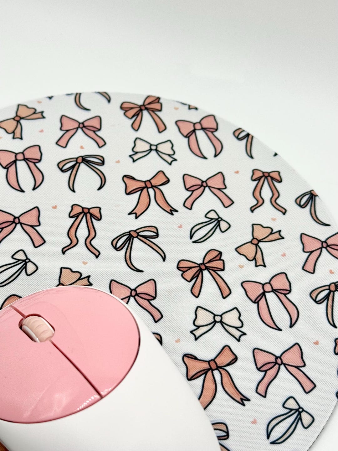 Croquette Pink Bows Mouse Pad - Etsy