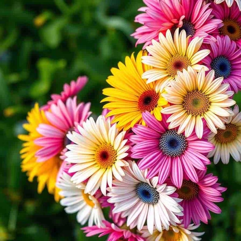 20 Garland Daisy Flower Seeds For Spring Summer Blue Pink Yellow White