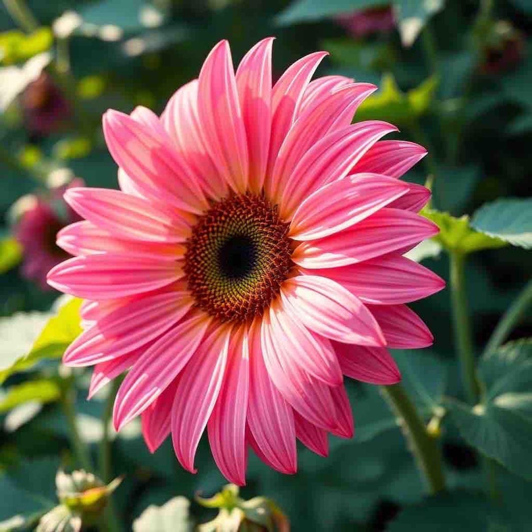 20 Black Oil Pink Sunflower Seeds Plants Garden Planting Colorful Rare ...