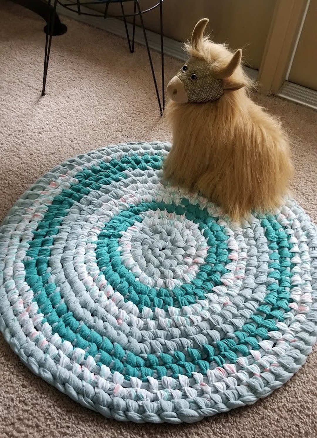 Amish Knotted Rug, Handmade 26 Rug, Fabric Rug, No Raw Edges, Flannel ...