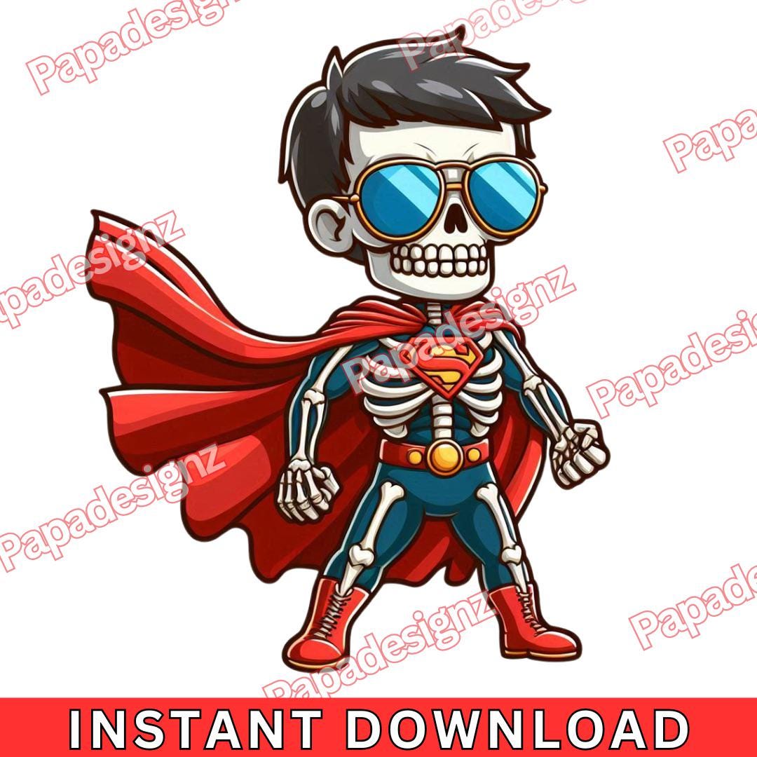 Superhero Skeleton Png Hero Bones Red Cape Png Spooky Hero Spooky ...