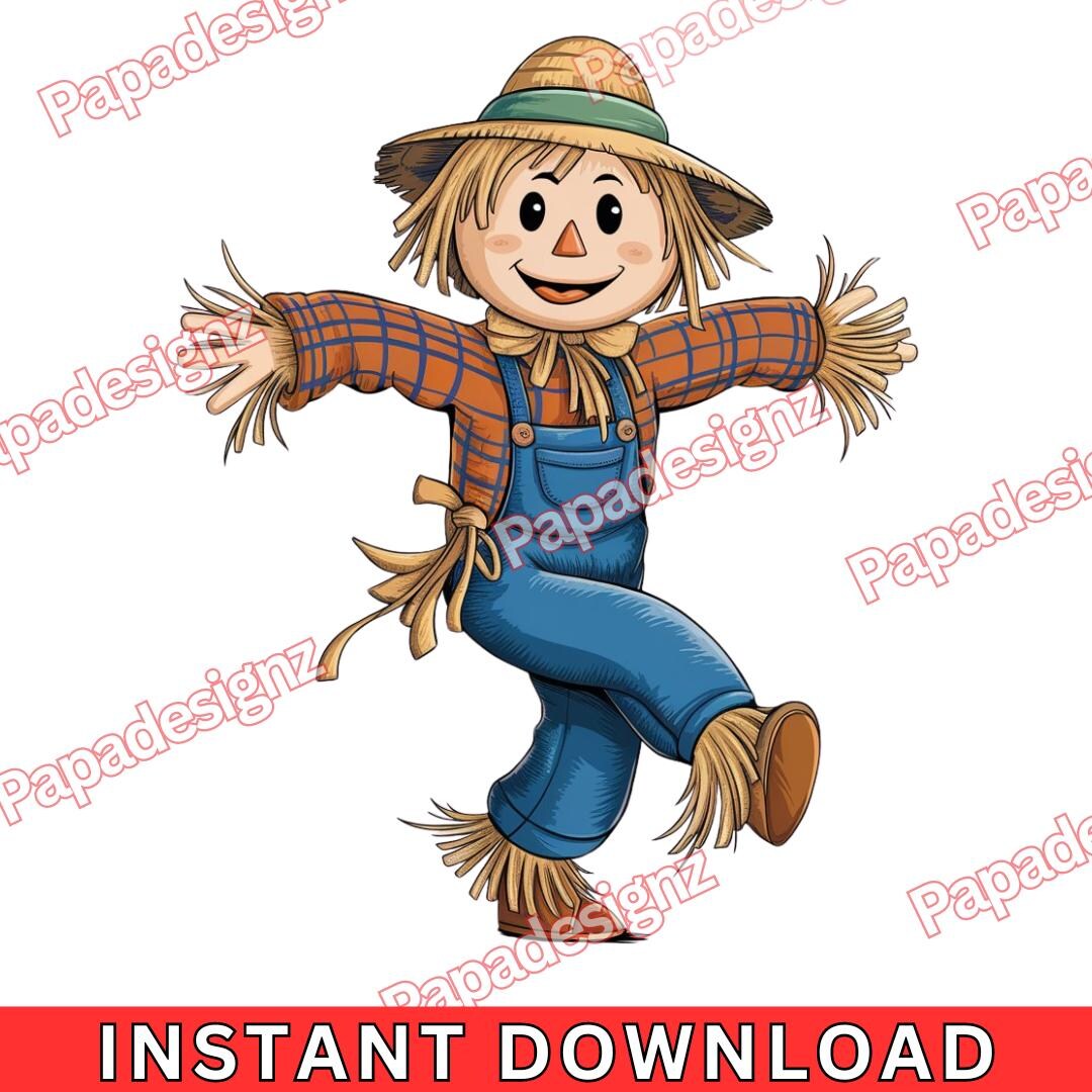 Scarecrow PNG Halloween Scarecrow Spooky Season Overalls Happy ...